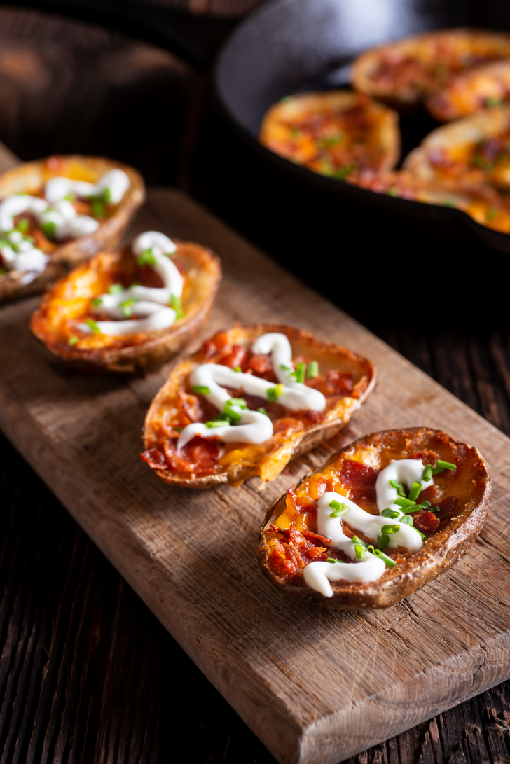 Loaded Baked Potato Skins - Foley Food and Wine Society